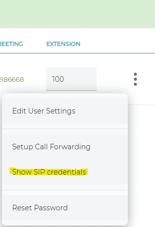 Where do I find my SIP credentials?